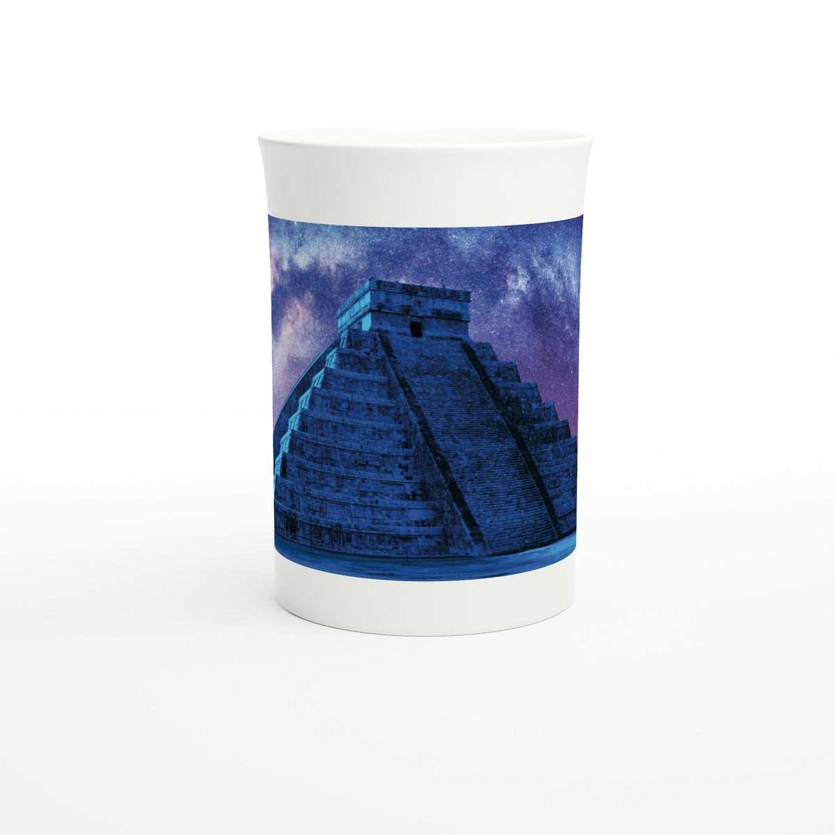 Maya Temple Mug - White 10oz Porcelain Slim Mug – Ancient Origins
