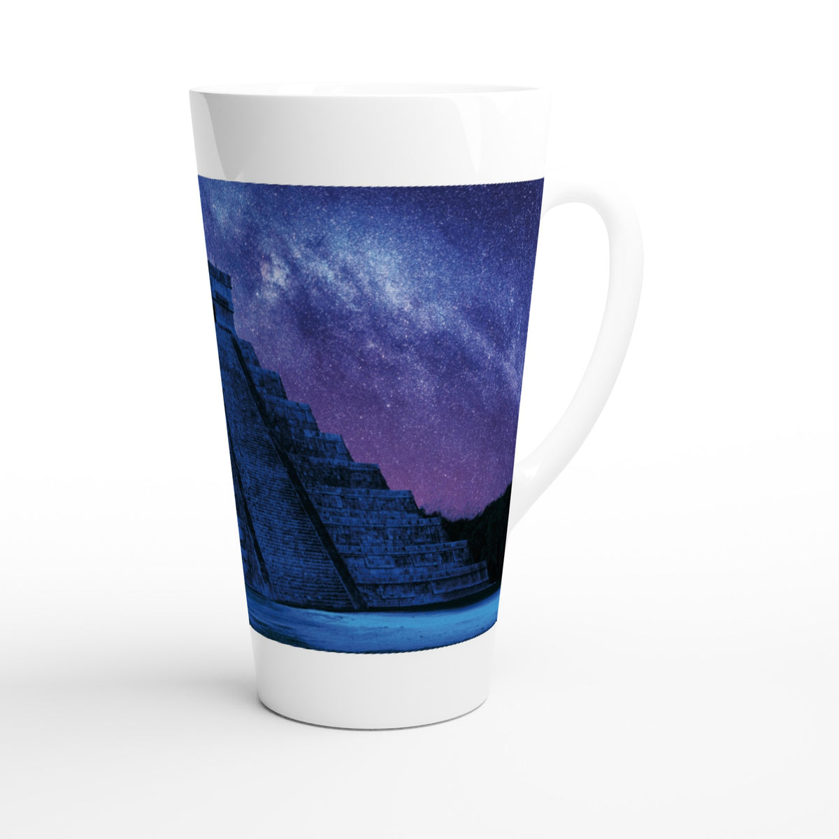 Maya Temple Mug - White Latte 17oz Ceramic Mug – Ancient Origins